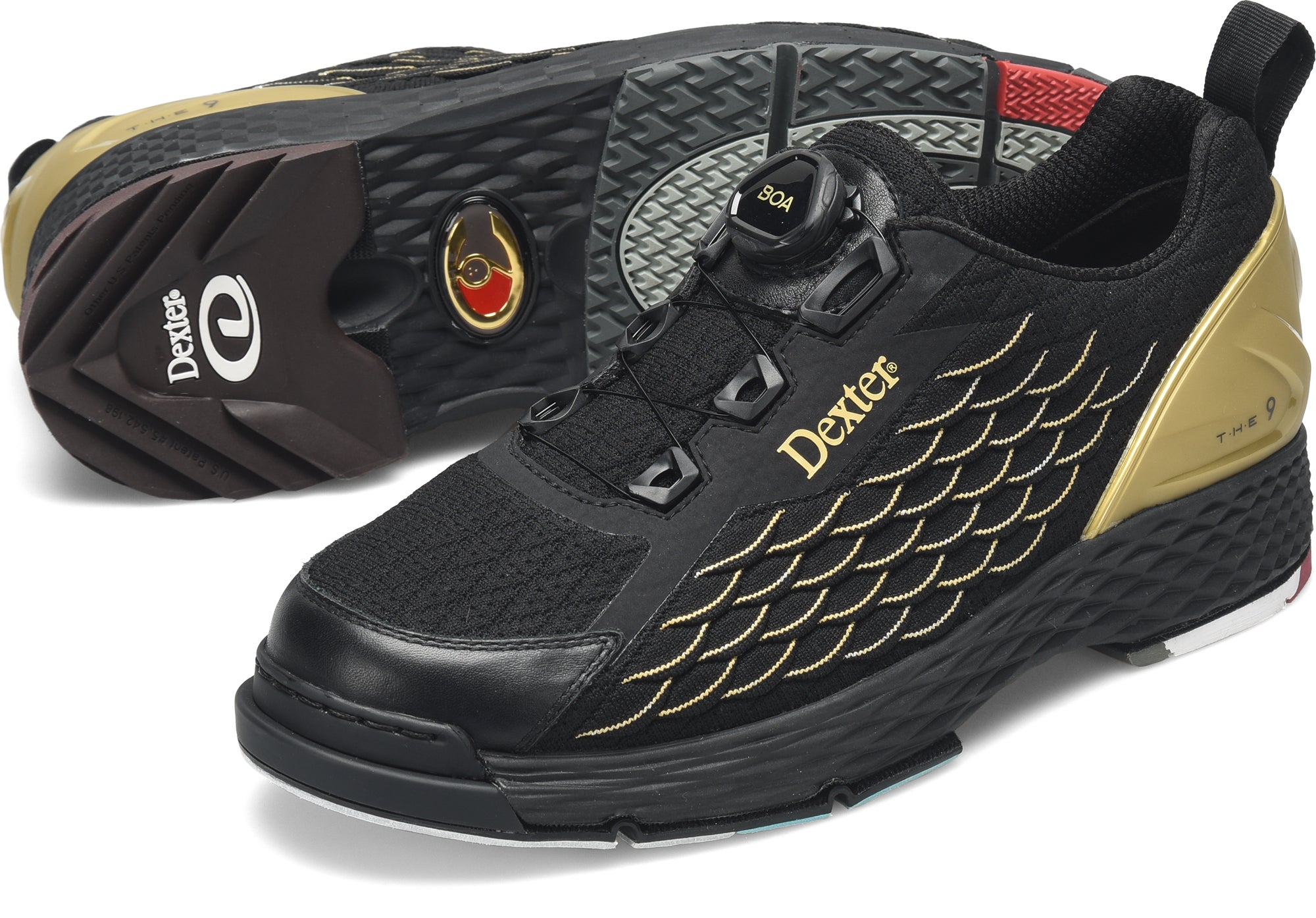Dexter The C9 Knit BOA Black/Gold WIDE Bowling Shoes | Pro Approach Bowling